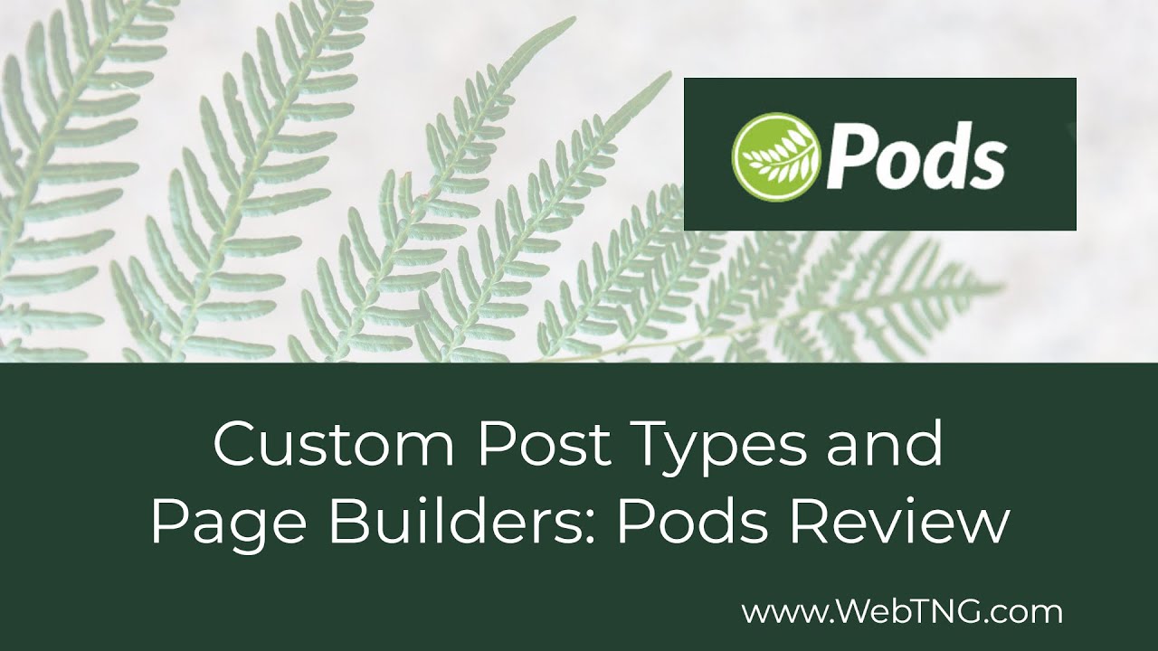 Custom Post Types and Page Builders: Pods Review - YouTube
