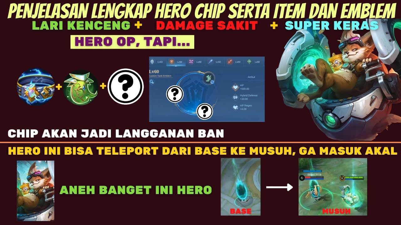 BUILD ITEM DAN EMBLEM CHIP TERSAKIT, PENJELASAN SKILL SERTA PASIF HERO CHIP PALING SAKIT DAN ...
