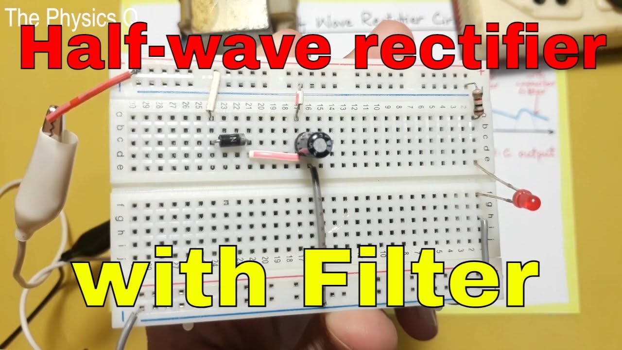 Filtered Half-wave Rectifier on Breadboard || Capacitor filter || Urdu ...