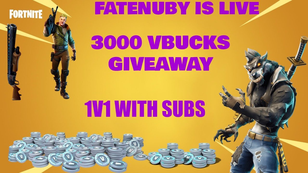 🔴1V1 WITH SUBS | FREE 3000 VBUCKS GIVEAWAY! | FORTNITE GRIND| FORTNITE ...
