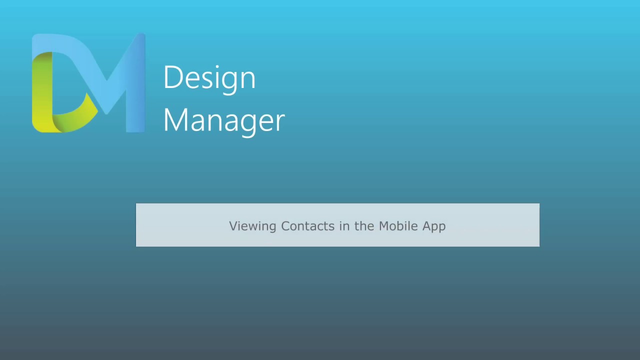 Design Manager iPhone App - View Contacts - YouTube