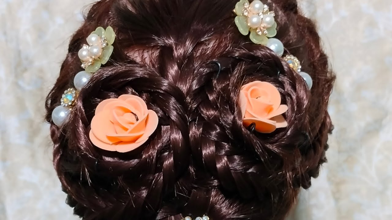 Beautiful Women Hairstyle | Simple Design Easy Choti | Partywear ...