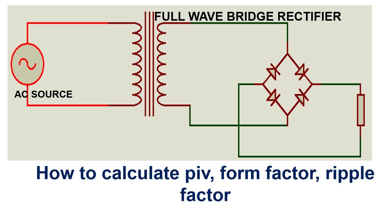 Full wave bridge rectifier || efficiency, piv - YouTube