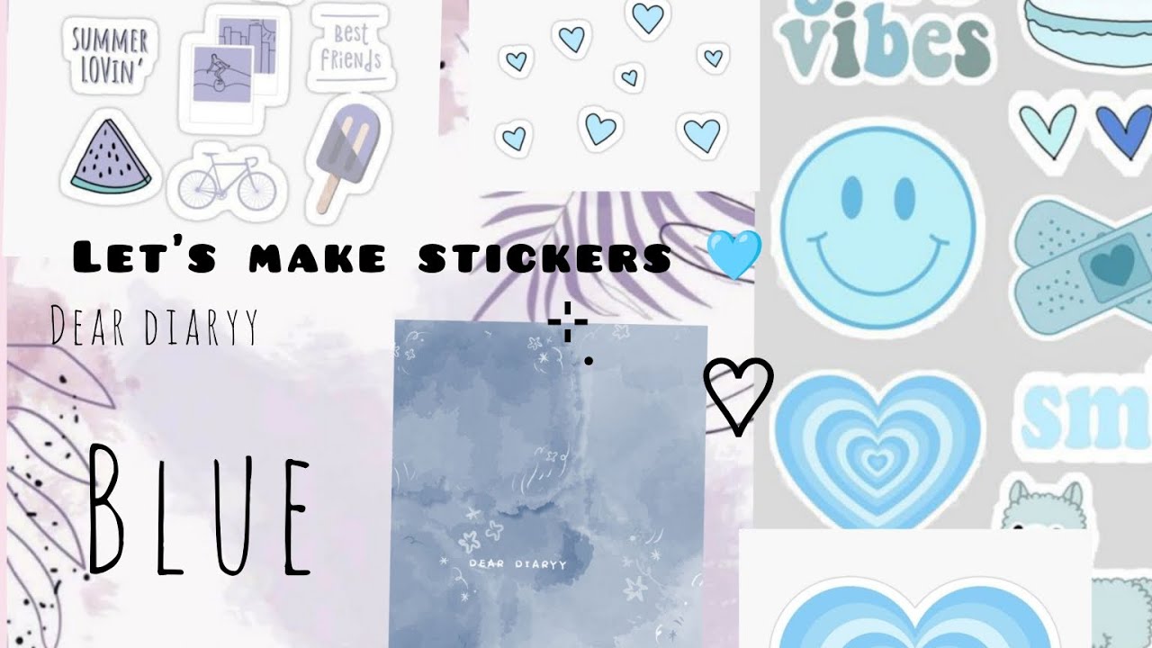 diy journal stickers at home ️||Fill with colour||home made ||blue ...