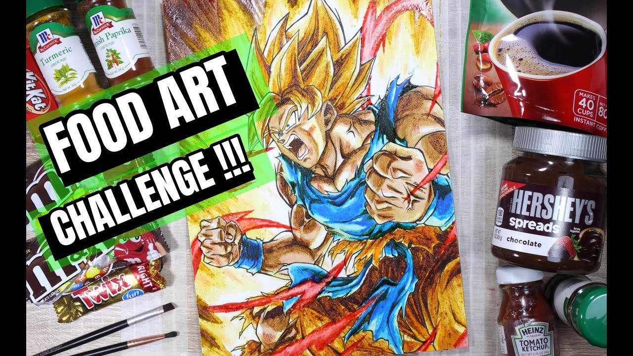 I used FOOD to draw GOKU (Dragon Ball) | Wifey Arts - YouTube