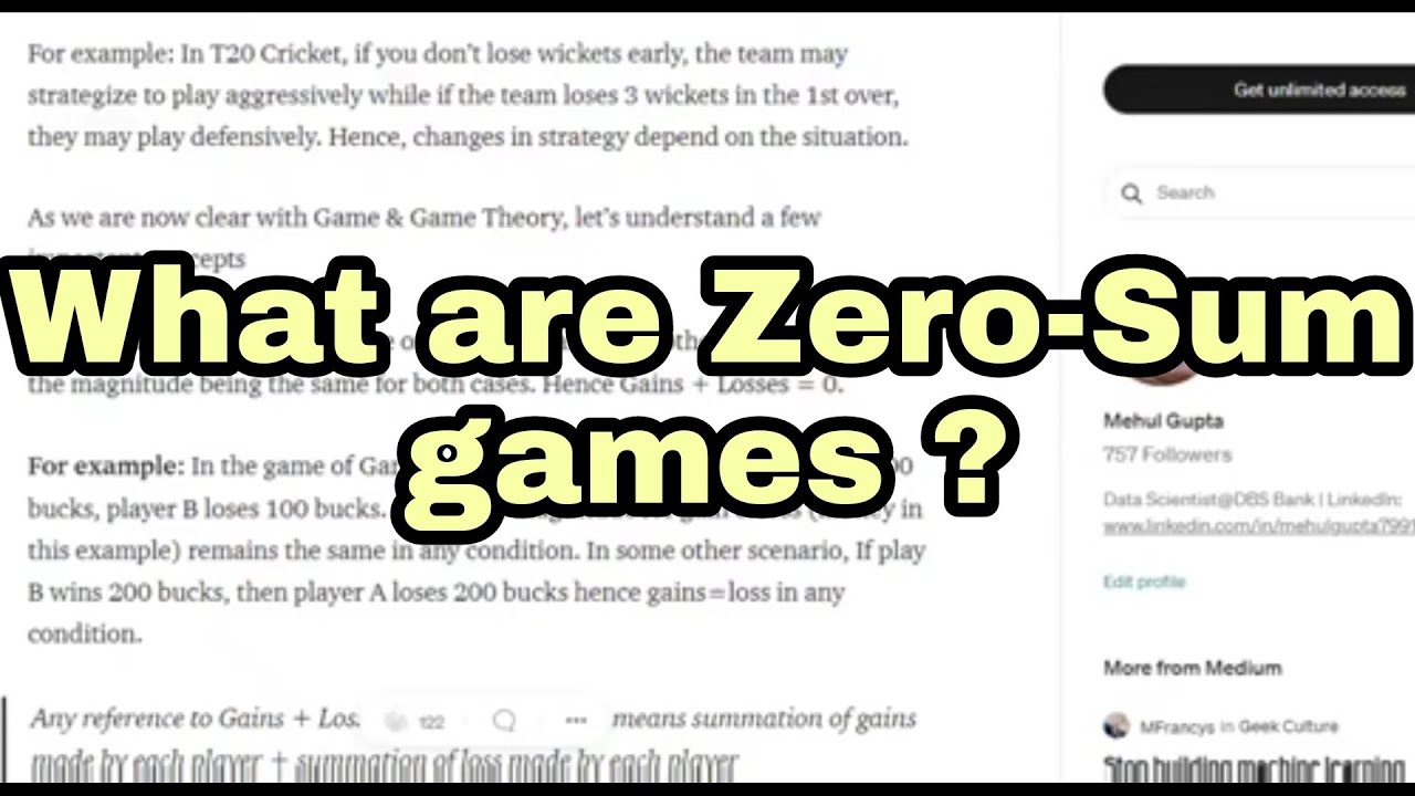 What is a Zero-Sum game in Game theory? - YouTube