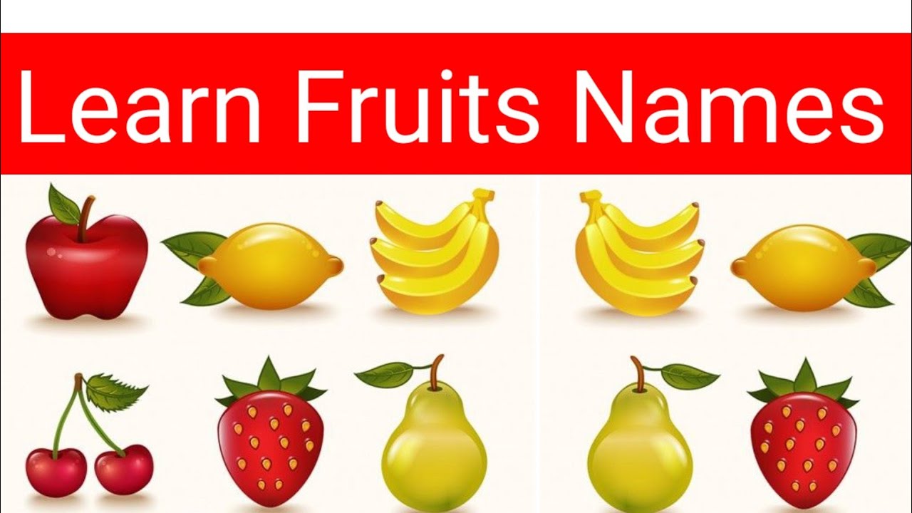 Learn fruits names in english | Fruits Names | Names of fruits in ...