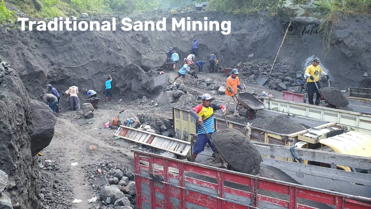 Manual Sand Mining: Life on the Edge of Volcanic Cliffs - YouTube