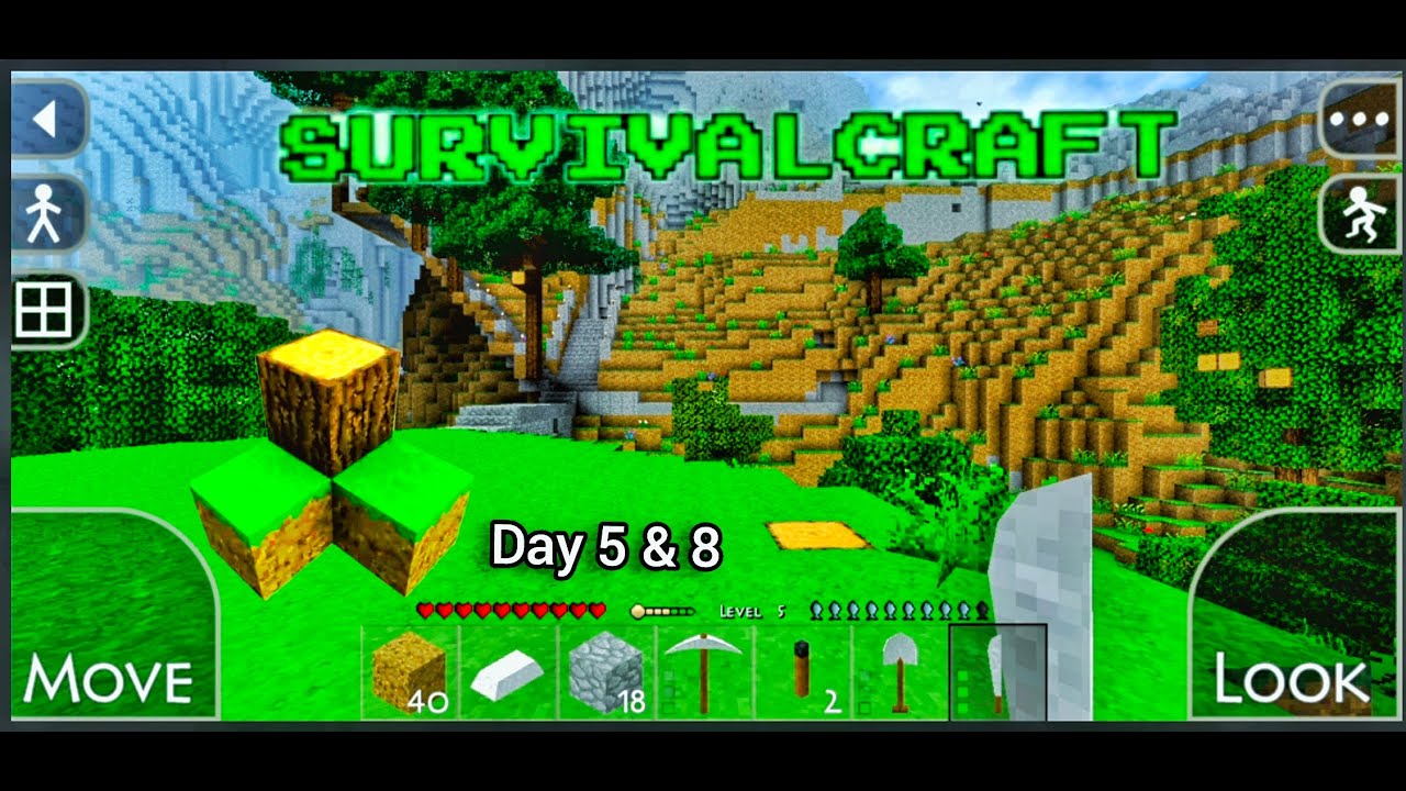 Survivalcraft 2 series day 5& 8 build up and clean - YouTube