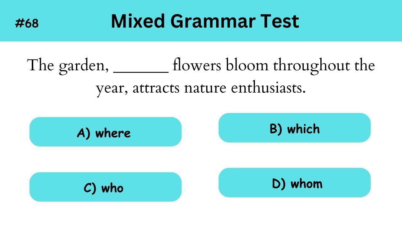 Test Your Knowledge | Grammar Quizzes | 20 Mixed Grammar MCQ Test with ...