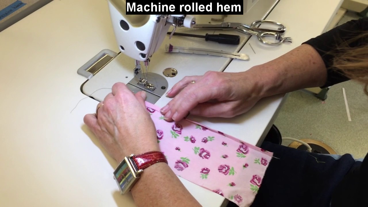 Machine rolled hem - YouTube
