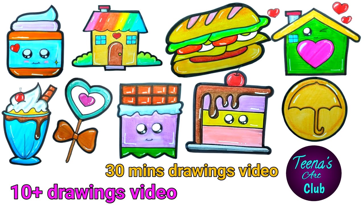 How to draw Cute Easy drawings collections step by step drawing for ...