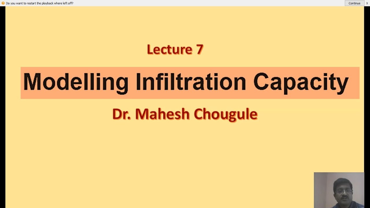 LECTURE8 Modelling Infiltration Capacity - YouTube