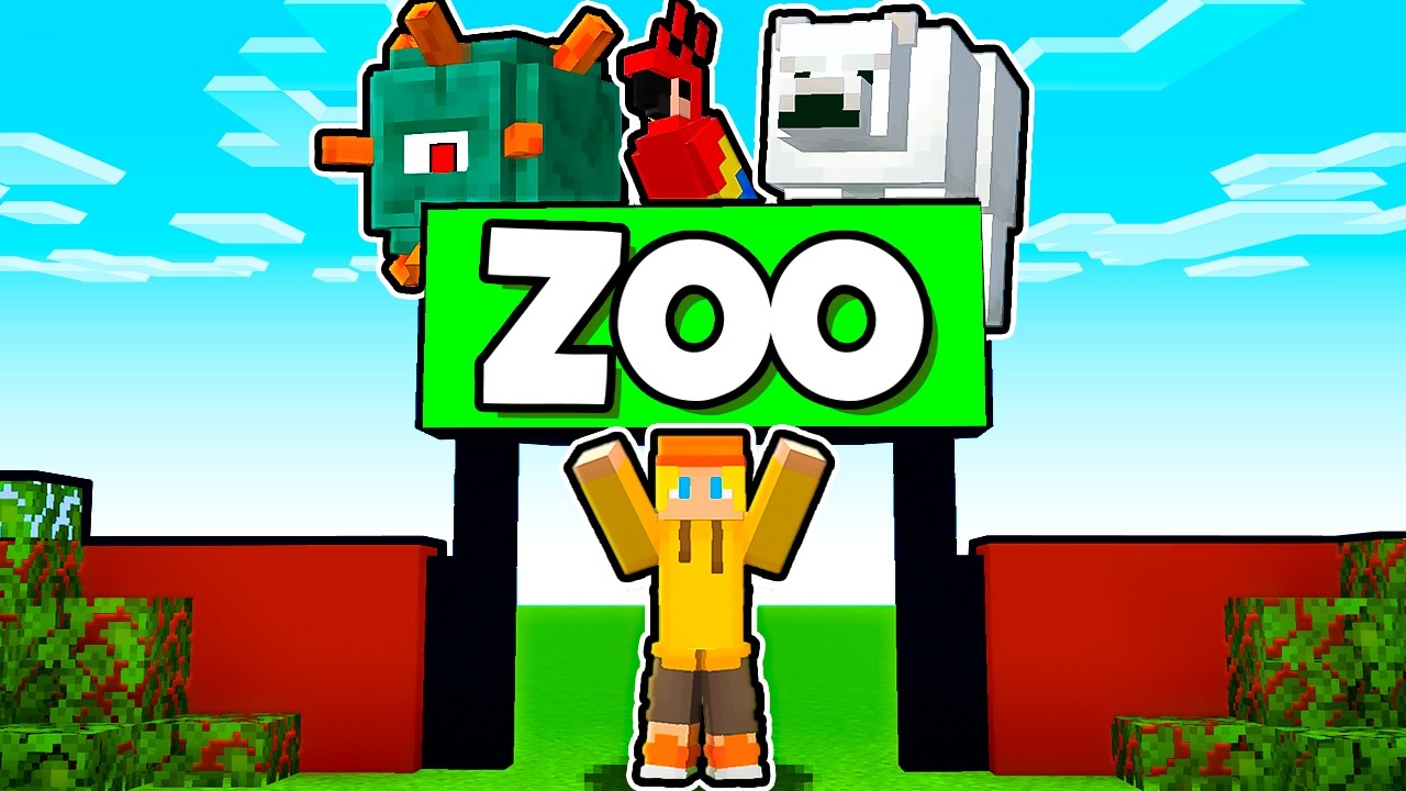 Fiz um ZOOLÓGICO com Todos os MOBS do Minecraft - YouTube