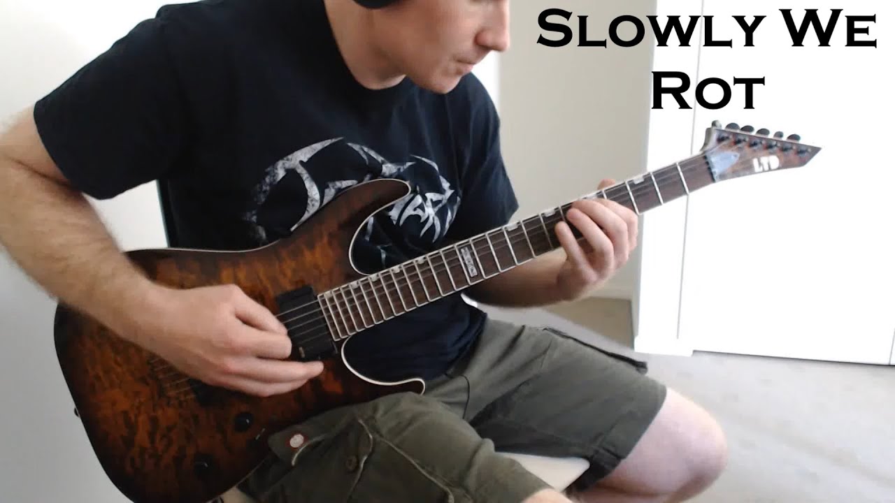 OBITUARY | Slowly We Rot [ rhythm guitar cover ] - YouTube