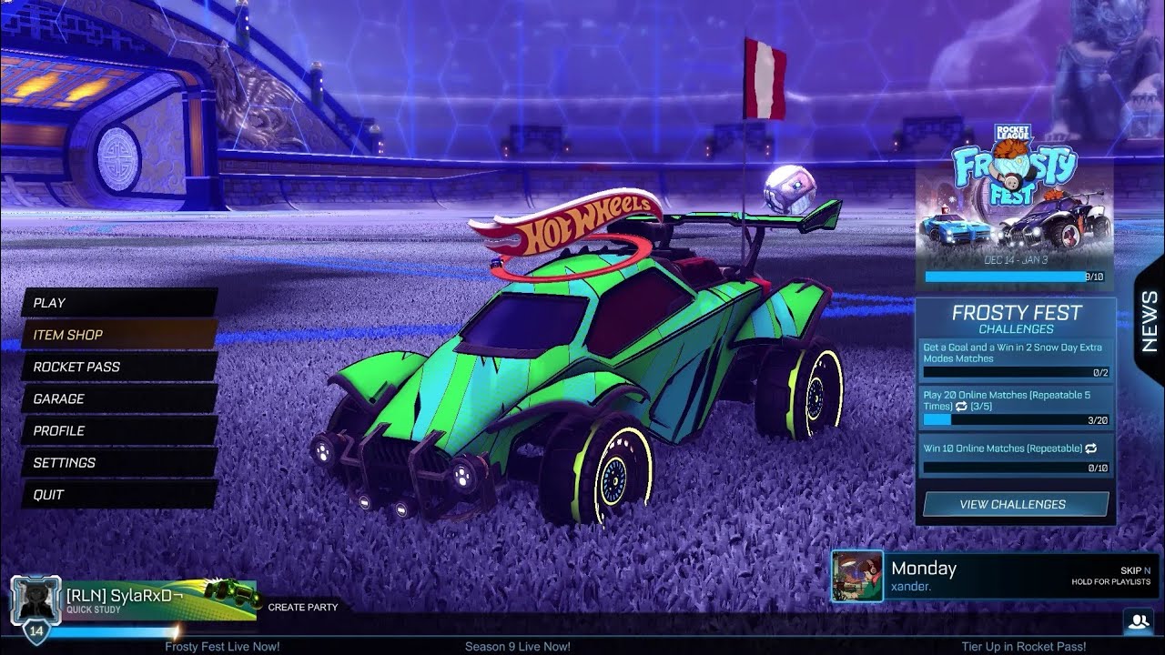 MONDAY - XANDER. | MENU SONG | ROCKET LEAGUE - YouTube