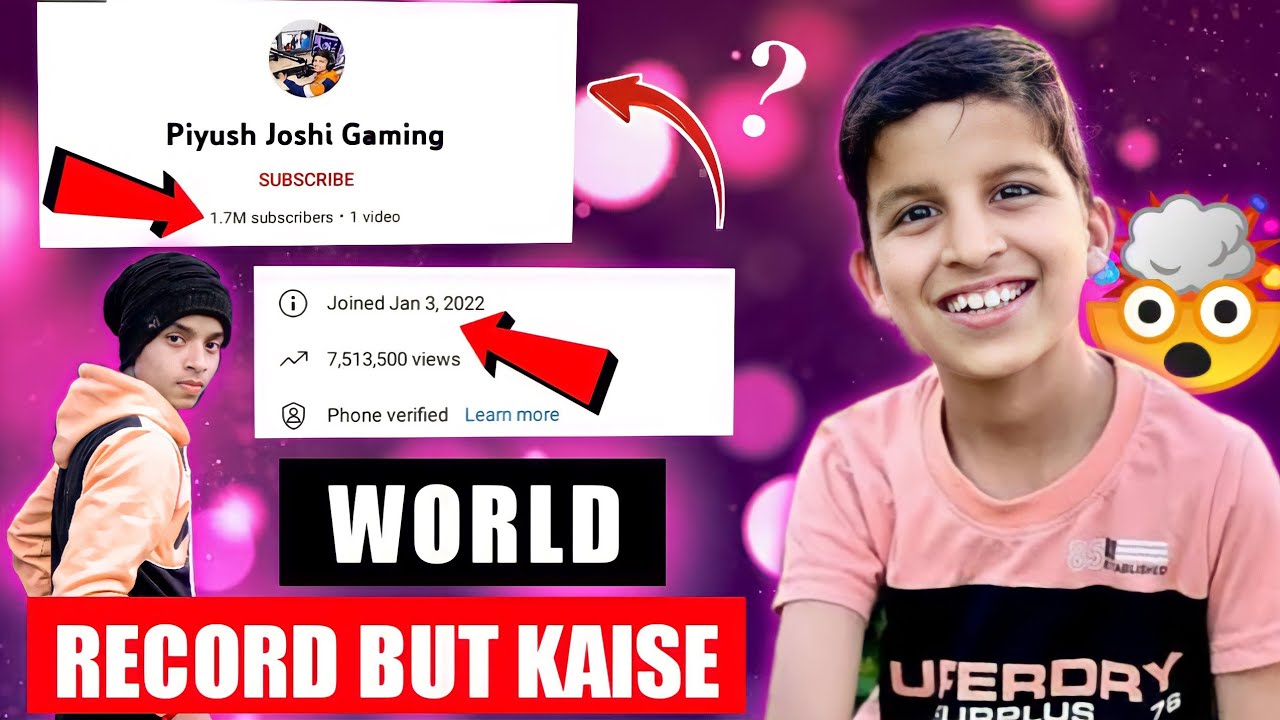 Piyush Joshi Gaming Make Subscribers World Record On Youtube 🤯 - YouTube