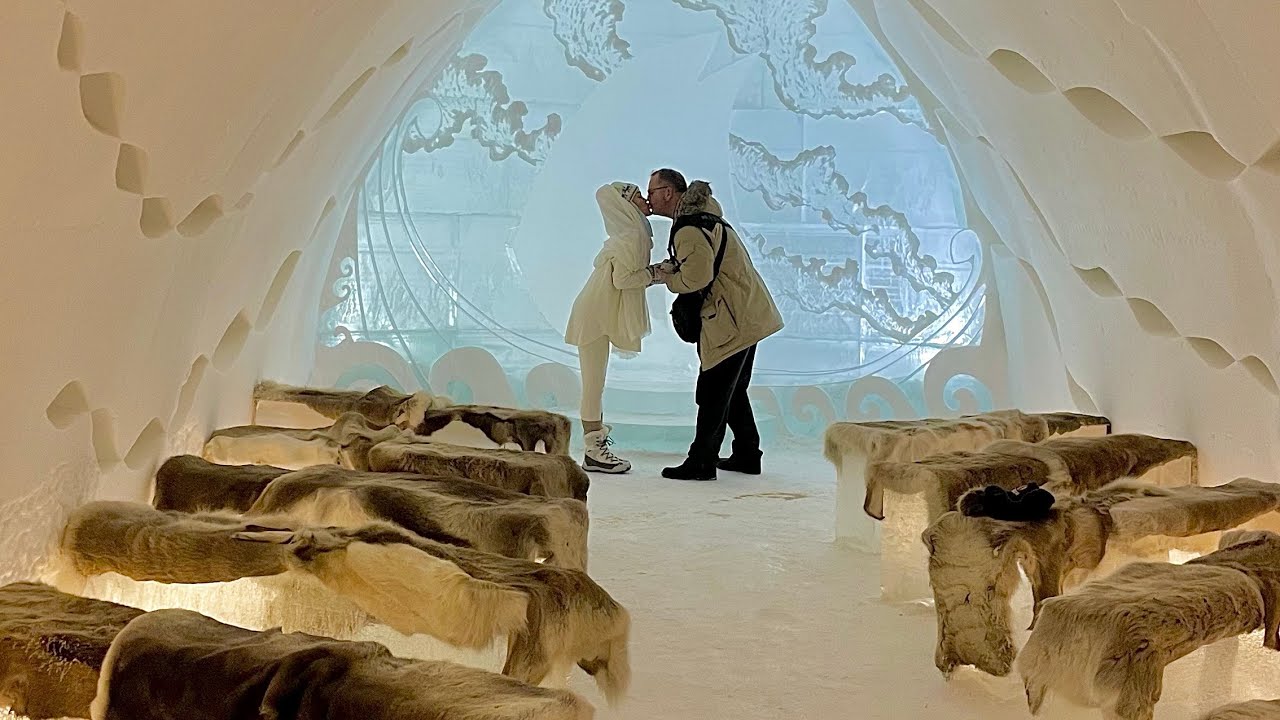 🇫🇮ArcticSnowHotel,Ice Chapel & Ice restaurant tour. Lapland Rovaniemi ...