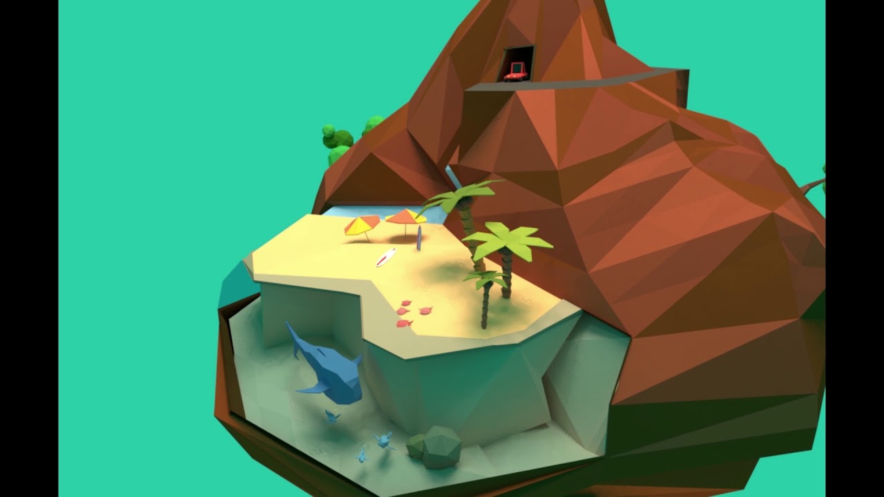 La isla - modelado y animación 3D low poly Blender - YouTube