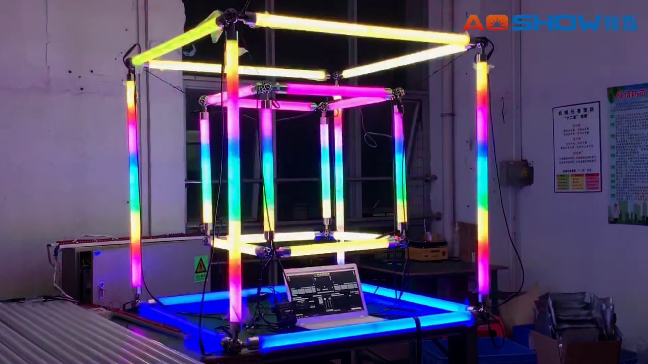 Aoshowled@ 3D Cube LED Pixel Tube ,360Degrees,SPI DVI RGB,Stagelights ...