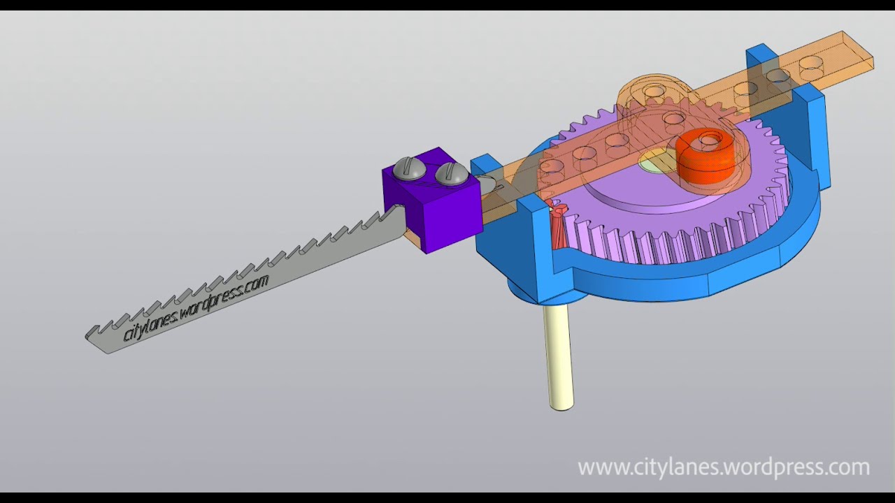 Механизм электрического лобзика. Mechanism of electric jigsaw. - YouTube