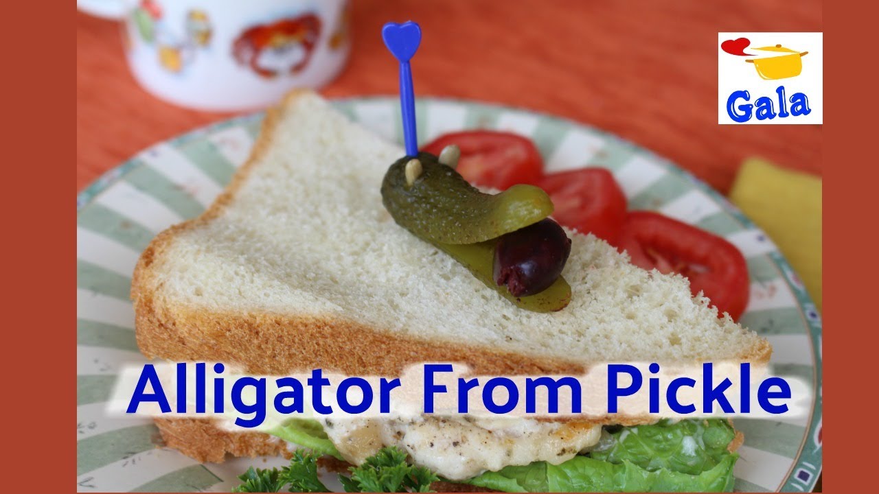 Crocodile Garnish Out Of Pickle To Garnish Sandwiches And More! - YouTube