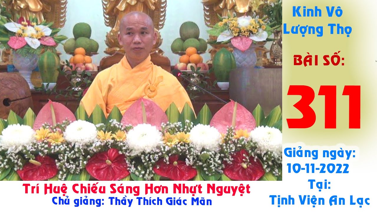 311 Kinh Vô Lượng Thọ Như Lai Chủ Giảng Thầy Thích Giác Mãn - YouTube