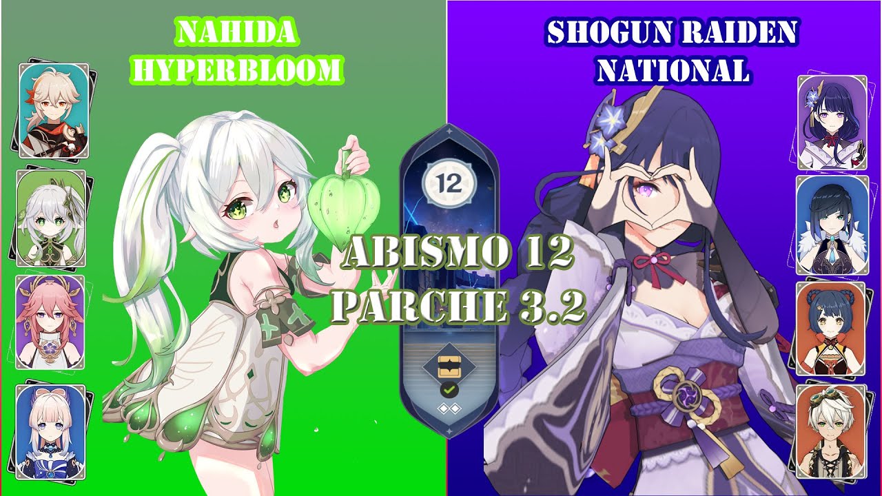 ABISMO 12 Nahida Hyperbloom y Shogun Raiden National | Parche 3.2 ...