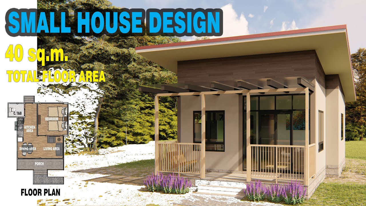Small HOUSE DESIGN 40 sq. m. - YouTube