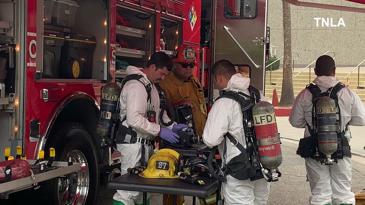 LAFD HAZMAT , LAPD, LASD Respond to Suspicious package! - YouTube