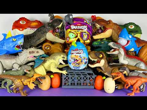 Jurassic World Unboxing Review Asmr Colorful Dinosaur T-rex D-rex Indominus Rex Spino Smashers Eggs