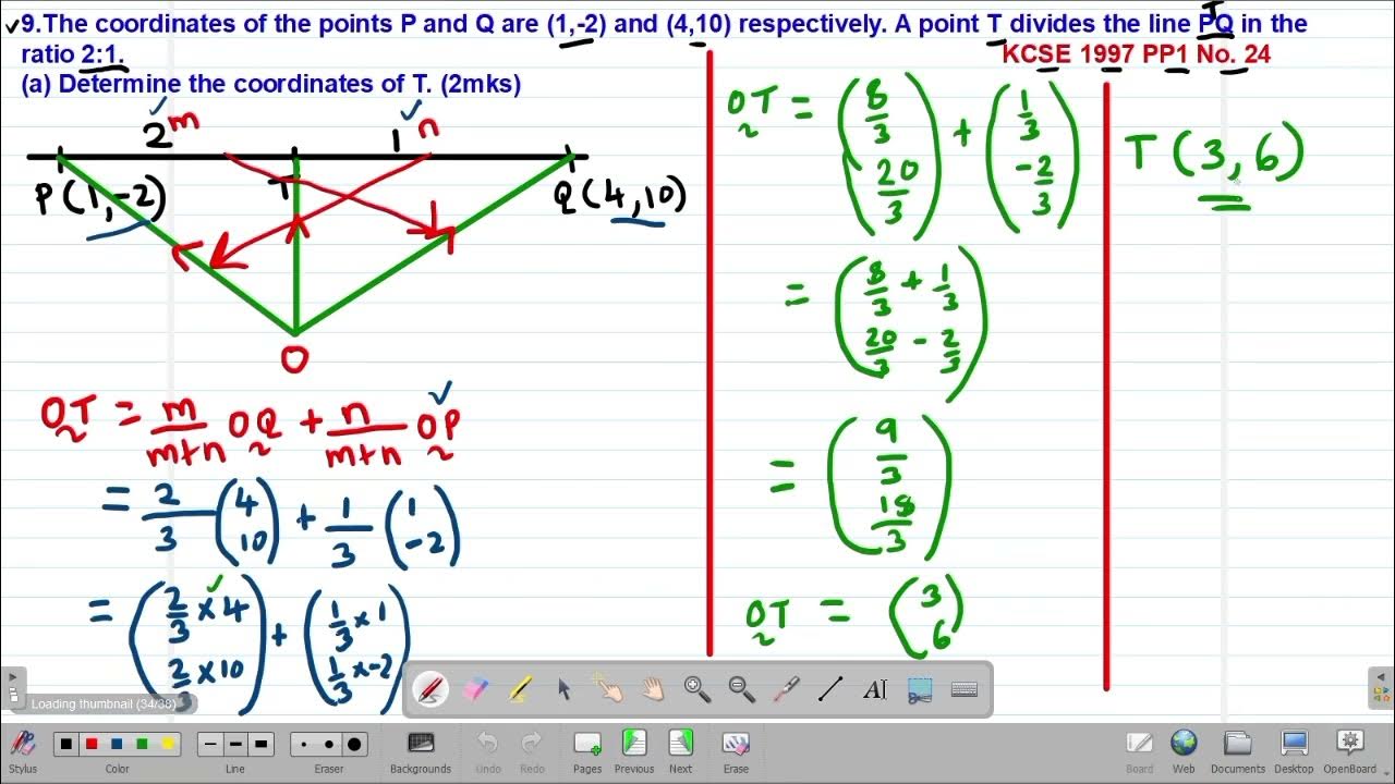MATH: FORM2: EQUATIONS OF A STRAIGHT LINE: LESSON 10 (KCSE 1997 PP1 NO.24 ) - YouTube