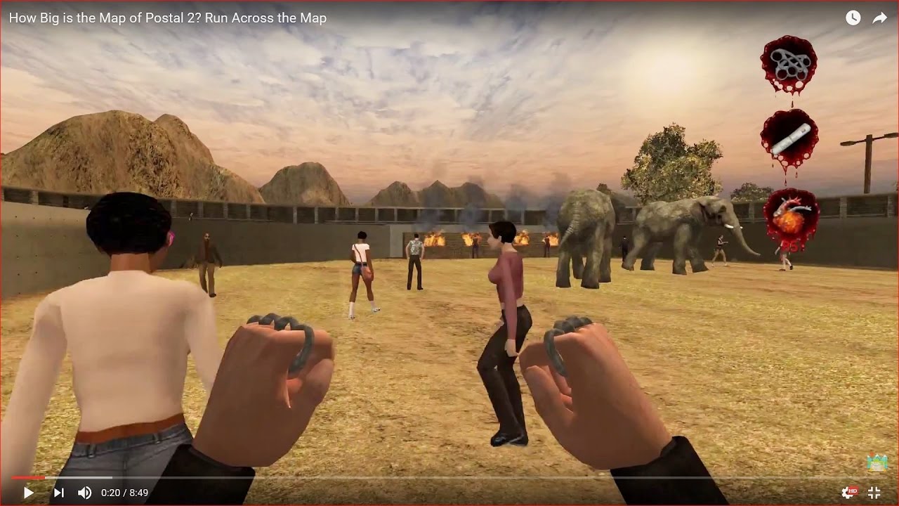 HOW BIG IS THE MAP in Postal 2? Run Across the Map - YouTube