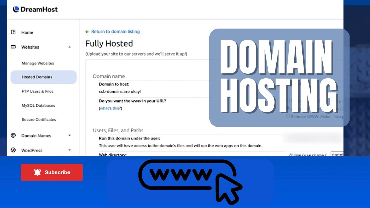 How to Host a Domain on Dreamhost (and others) - YouTube