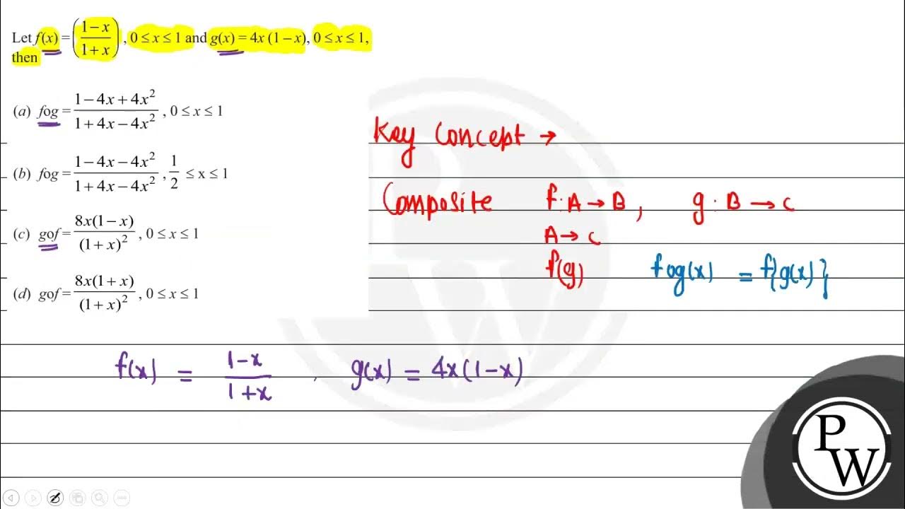 Let \( f(x)=\left(\frac{1-x}{1+x}\right), 0 \leq x \leq 1 \) and \( g(x)=4 x(1-x), 0 \leq x \leq ...