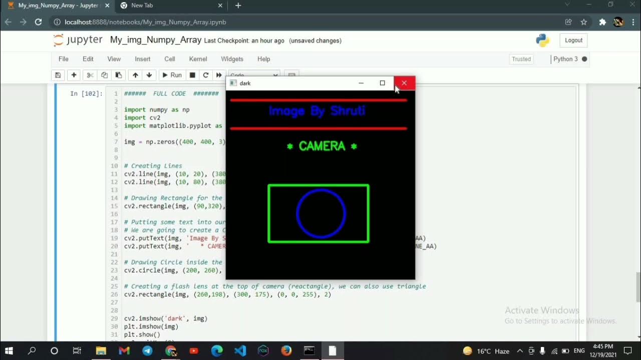Creating an Image using Numpy Array and OpenCV - YouTube