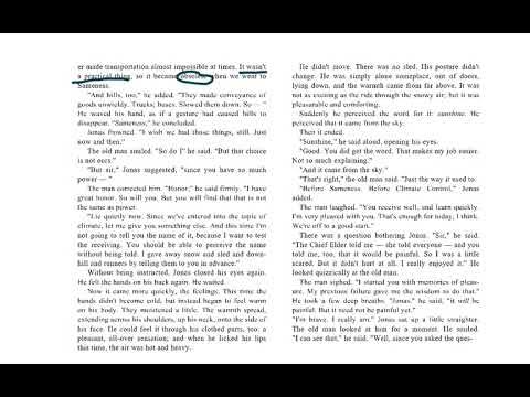 The Giver Chapter 11 Analysis - YouTube