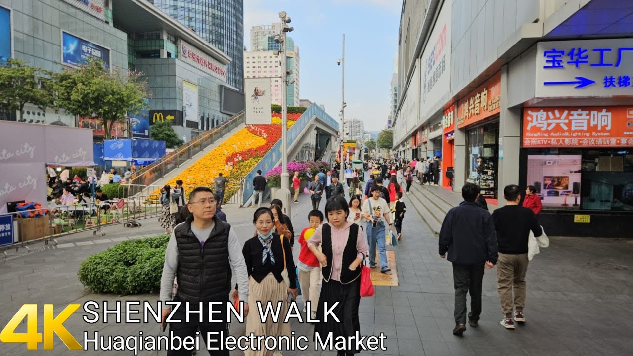 4k China Walking Tour | Hua Qian Bei Shenzhen, Electronic Market - YouTube