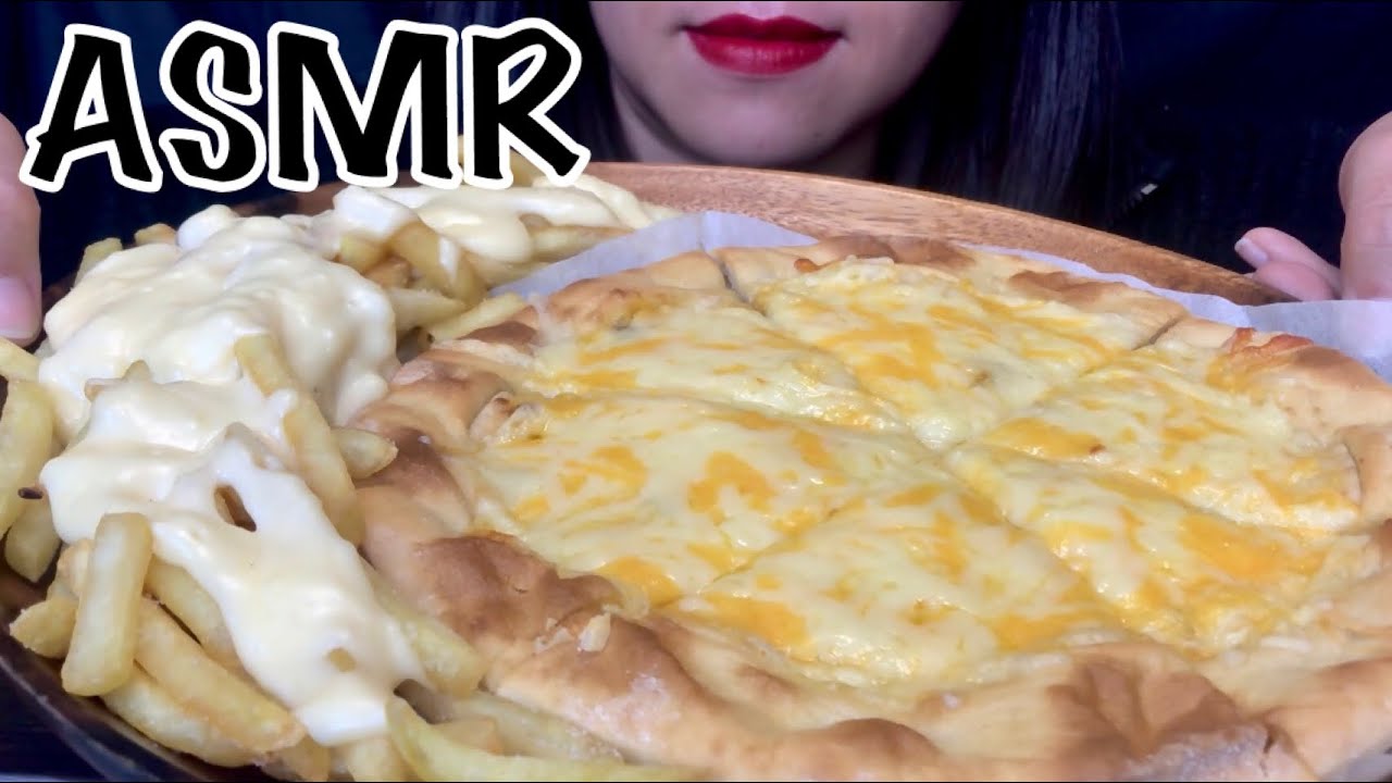 ASMR | CHEESE PIZZA AND FRENCH FRIES 【EATING SOUND】 - YouTube