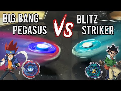 METAL WINGS vs METAL HORNS! Big Bang Pegasus F:D vs Blitz Striker 100RSF. Beyblade Metal Fight