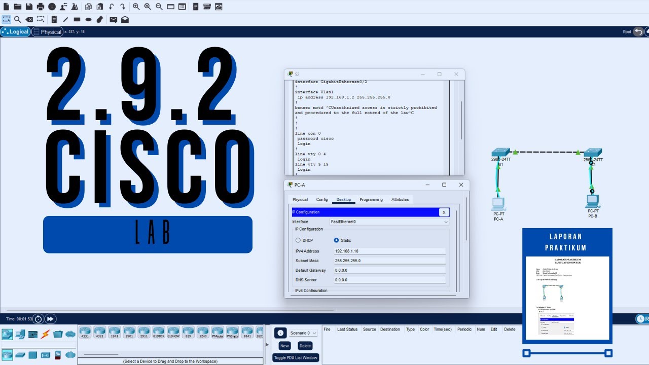 2.9.2 Cisco LAB - Basic Switch and End Device Configuration - YouTube