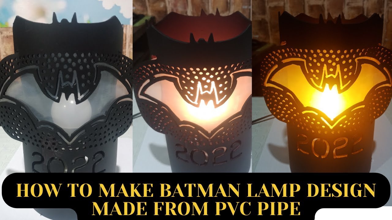 How to make PVC Lamp Batman Design/Decorative Lamp/DIY lampshade/Gift ...