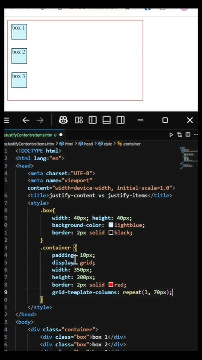 justify-content vs justify-items l difference explained l #css #tutorial #frontend #coding # ...