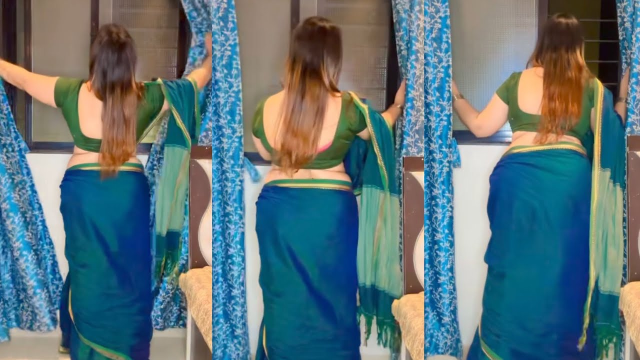 Elegant Green-Blue Silk Saree with Contrast Green Blouse | Traditional ...