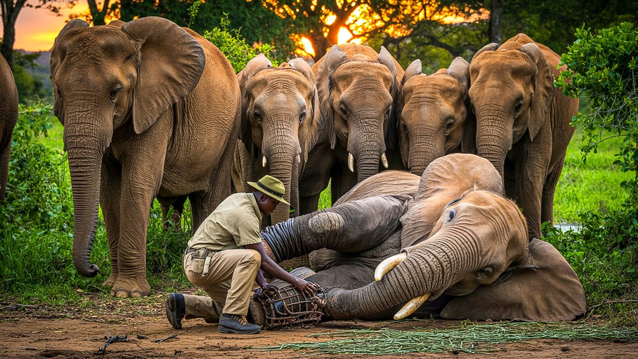 Man Rescues Male Elephant from Poachers Trap — Then 5 Female Elephants ...