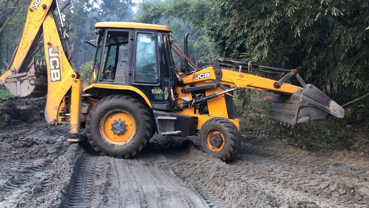 4:7 JCB Backhoe Working Bridge Construction - YouTube