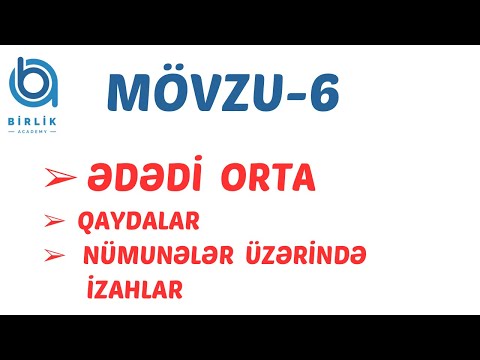 Ədədi  orta / Mövzu-6 / İbtidai  riyaziyyat