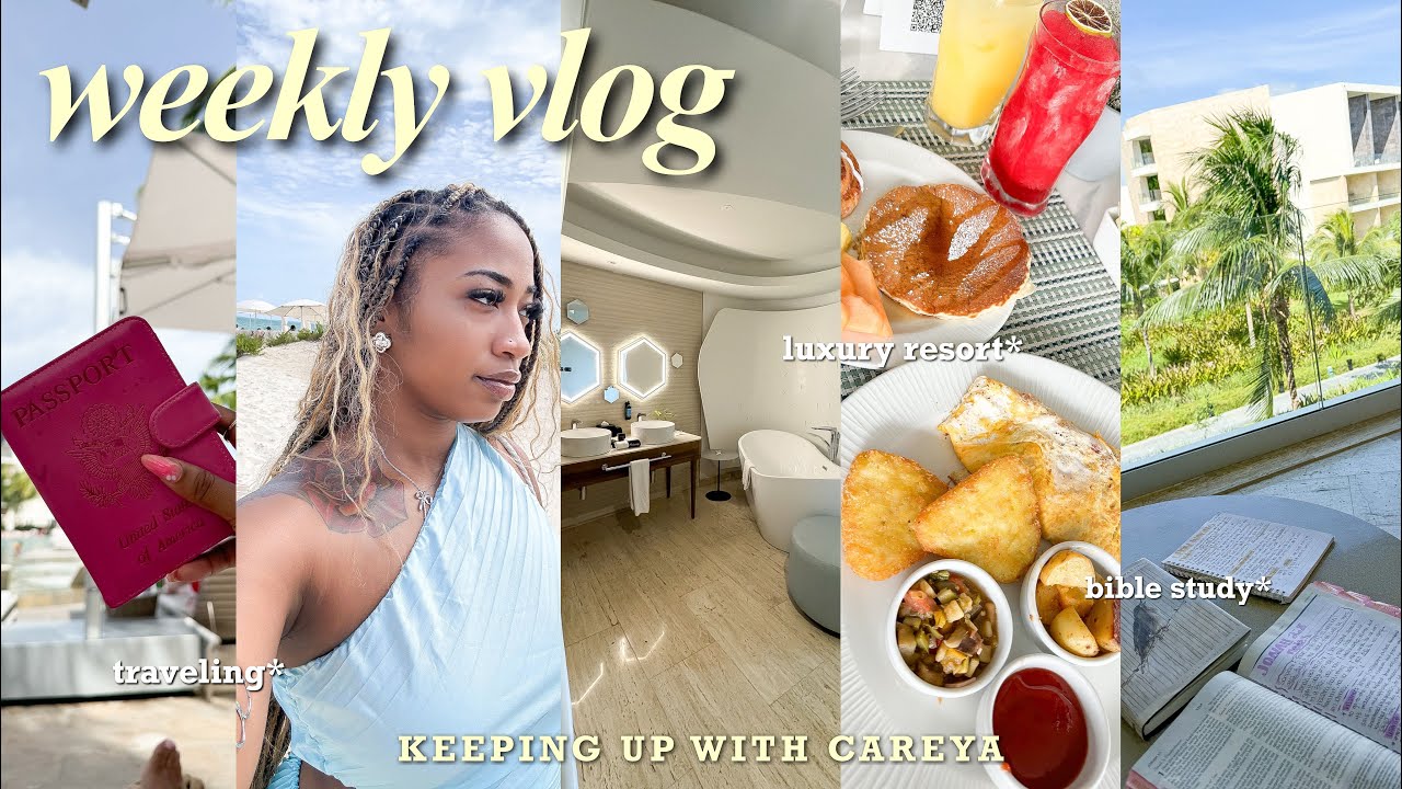 TRAVEL VLOG ☆ | pool side, new foods, travel with me to cancun, bible ...