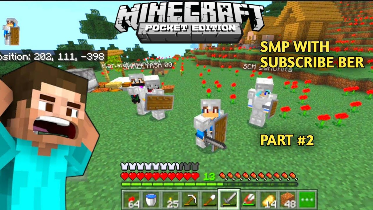 SMP WITH SUBSCRIBE BER ||FULL IRON ARMOUR 😱 MINECRAFT PE || FK ARMY ...