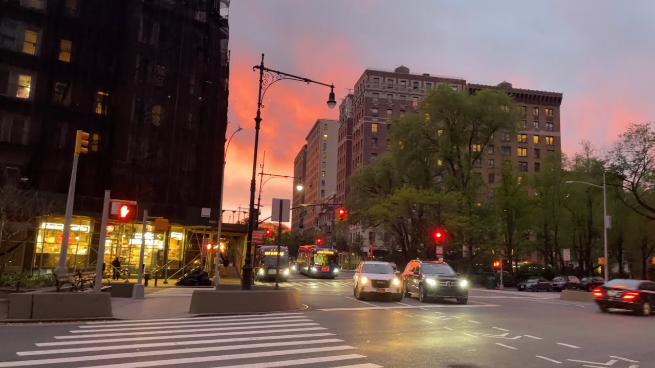 Unexplored New York Riverside park - pink sky Walk - YouTube